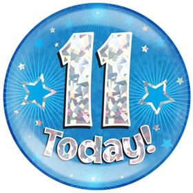 6" Jumbo Badge 11 Today Blue Holographic Cracked Ice - Northwest ...