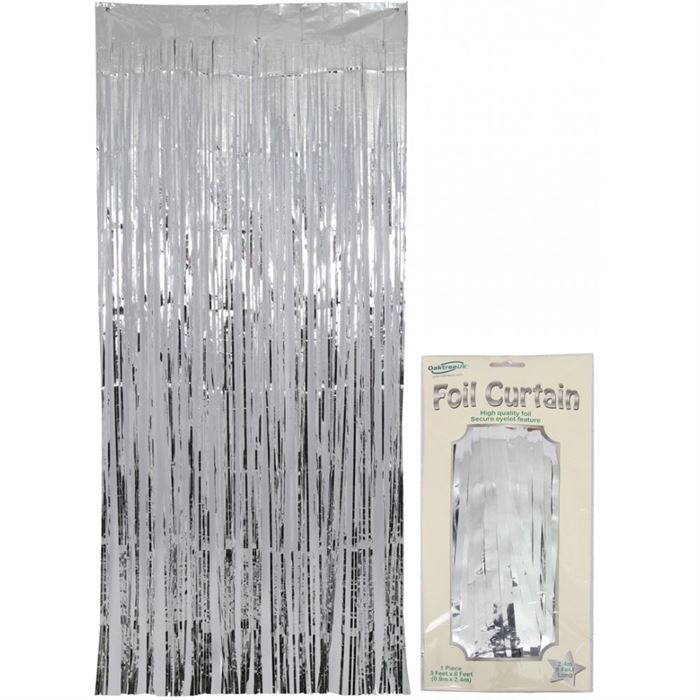 Oaktree Foil Door Curtain 0.90m x 2.40m Metallic Silver - Northwest ...