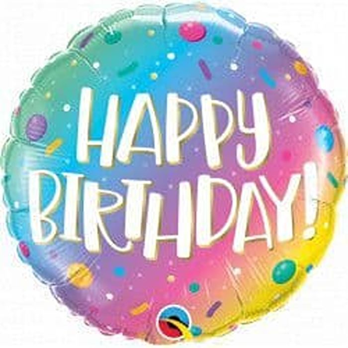 Birthday Ombre Dots & Sprinkles 18" pkt - Northwest Greetings / Balloon ...