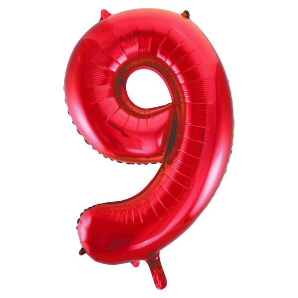 Unique 34" Red Number 9 Shaped Foil Balloon - 55859 * - Northwest ...