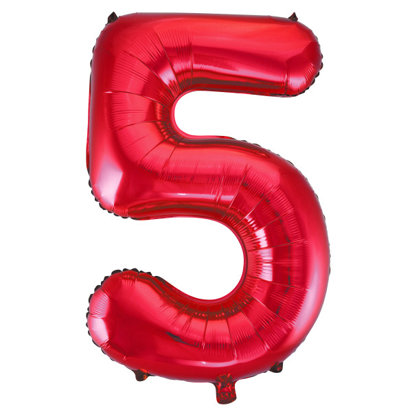 Unique 34" Red Number 5 Shaped Foil Balloon - 55855* - Northwest ...