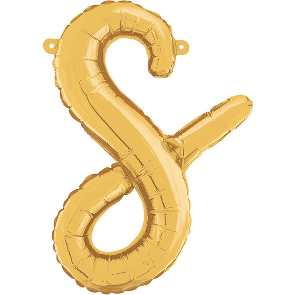 Grabo - Gold Script Letter S Shape - 14" - 34719G - Northwest Greetings ...