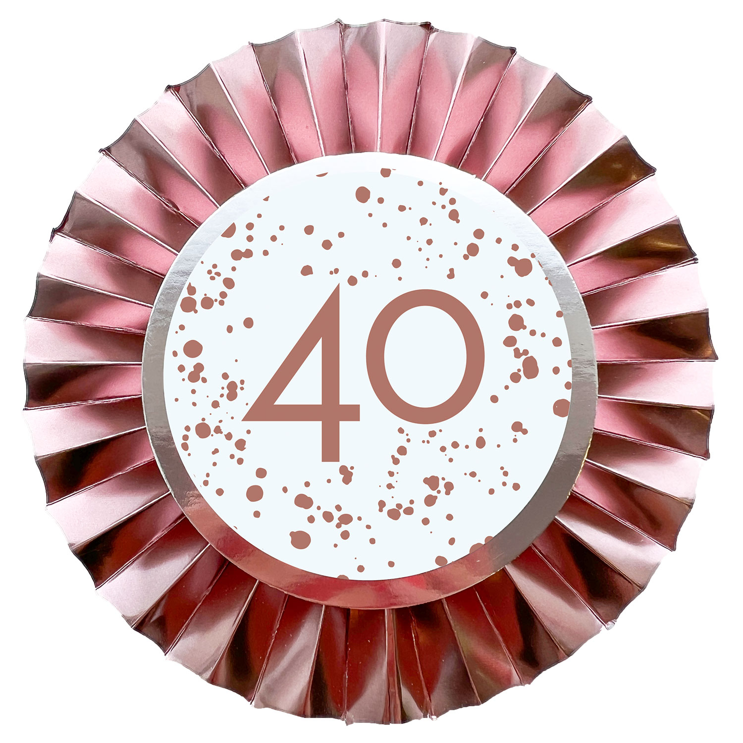 Amscan - 40th Birthday Rose Gold Badges - 12 cm - 9913910 - Northwest ...