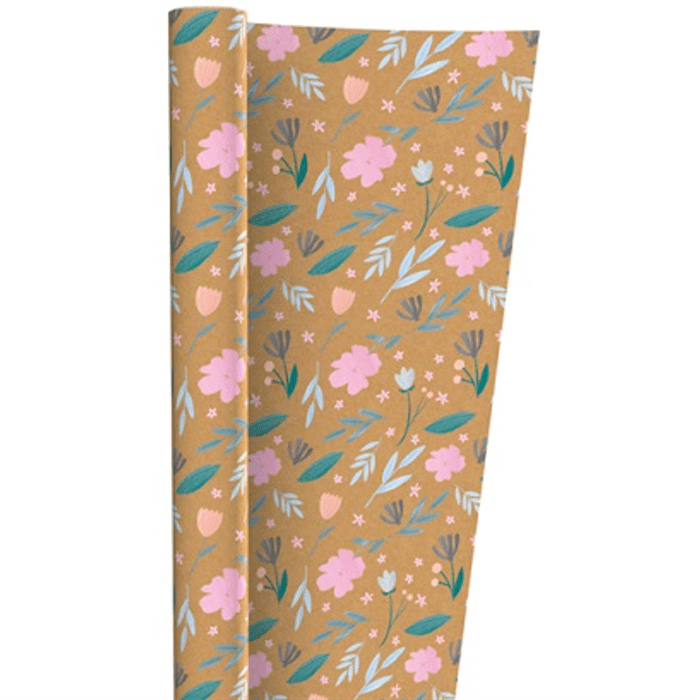 Roll Wrap Flowers and Leaves 2m GW20G - Northwest Greetings / Balloon World