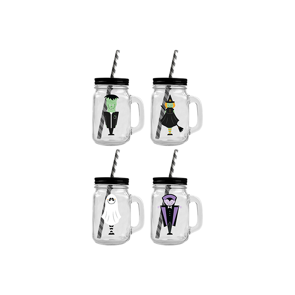 Halloween Mason Jar with Handle 450ml* - Northwest Greetings / Balloon ...