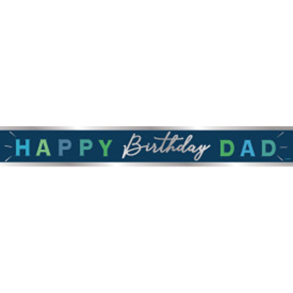 Unique - Happy Birthday Dad Foil Banner - 9ft - 85919 - Northwest ...