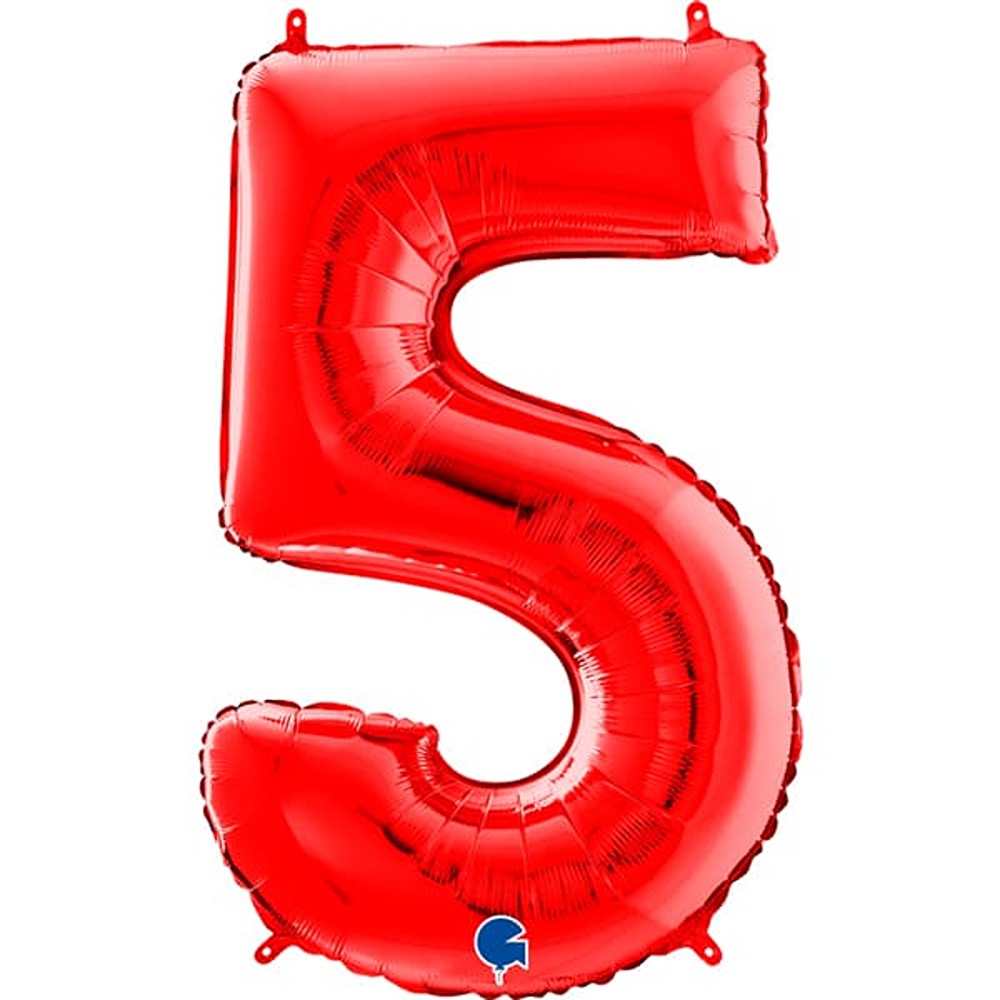Grabo Red Number 5 - 40" - 085R - Northwest Greetings / Balloon World