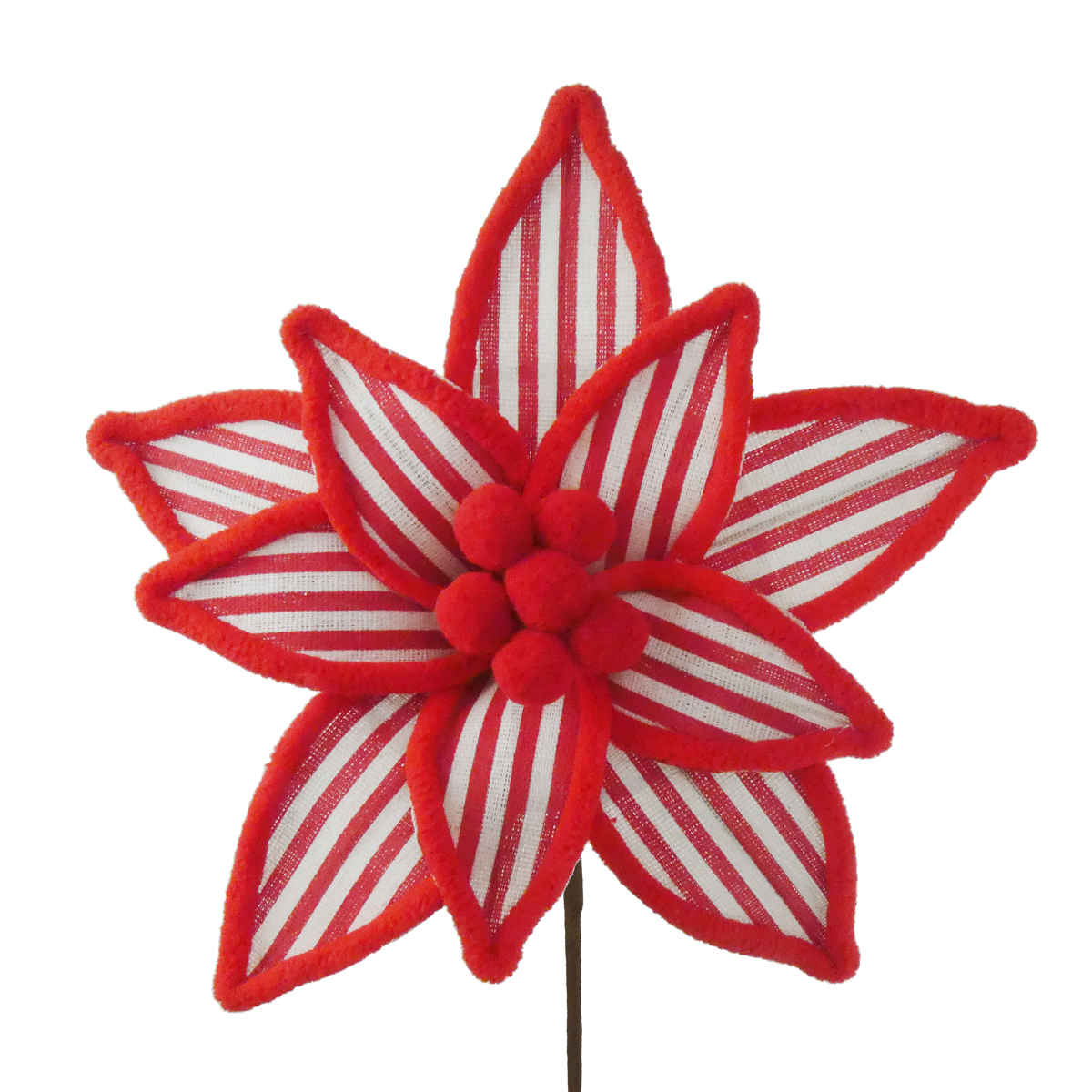 26CM CANDY STRIPE FLOWER PICK - 58669 - Northwest Greetings / Balloon World